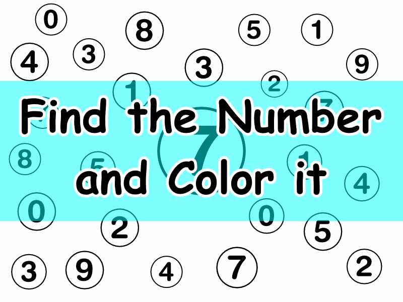 Find and Color the Number Worksheets - Math Worksheets