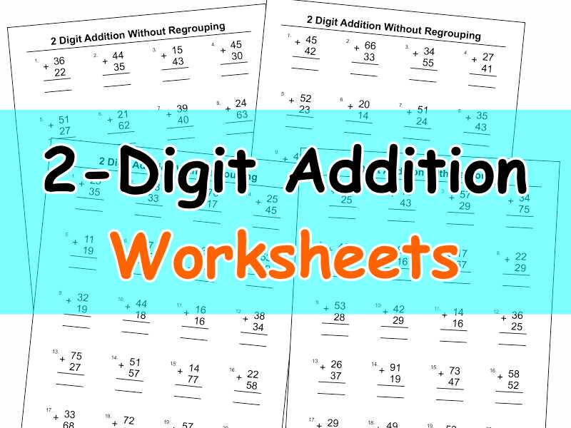 Two Digit Addition Worksheets PDF - Math Worksheets Printable