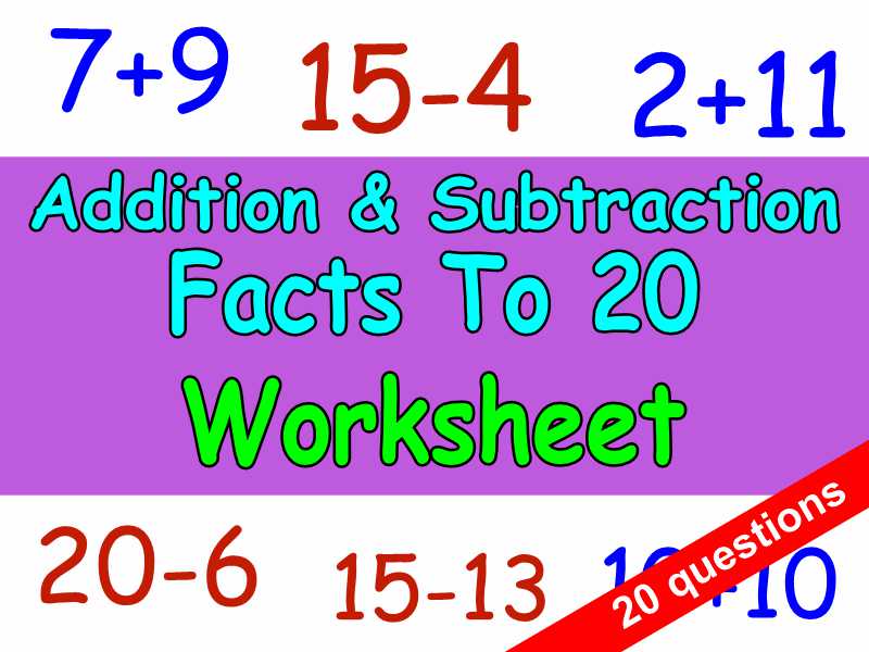 Interactive Addition And Subtraction Facts To 20 | Alien Schooler