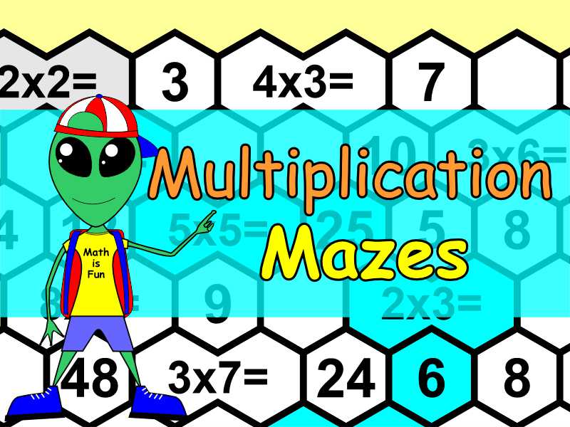 Math Mazes: Multiplication - Printable Worksheets | Alien Schooler