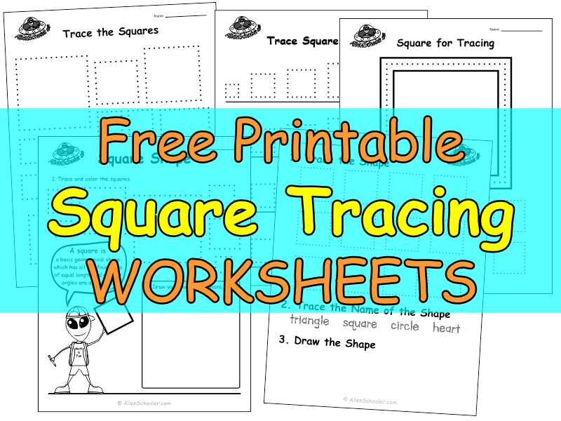 Square Tracing Worksheets - Free Printable PDFs | Alien Schooler