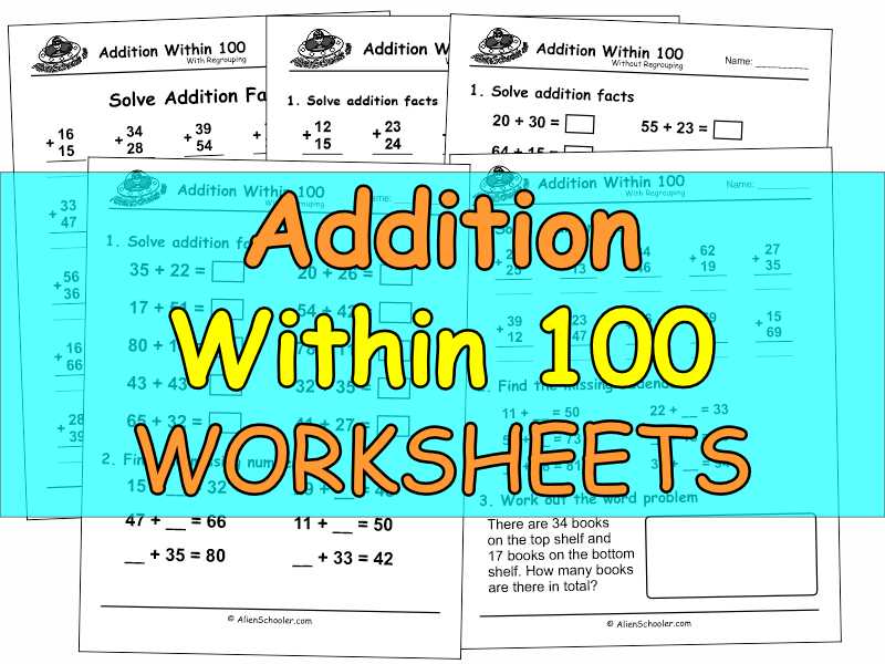 Adding Within 100 Worksheets - Free Printables